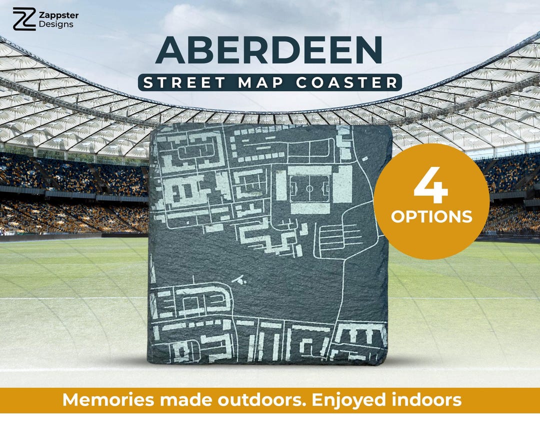 Football Stadium Street Map of Pittodrie With Framing Option - the Home ...