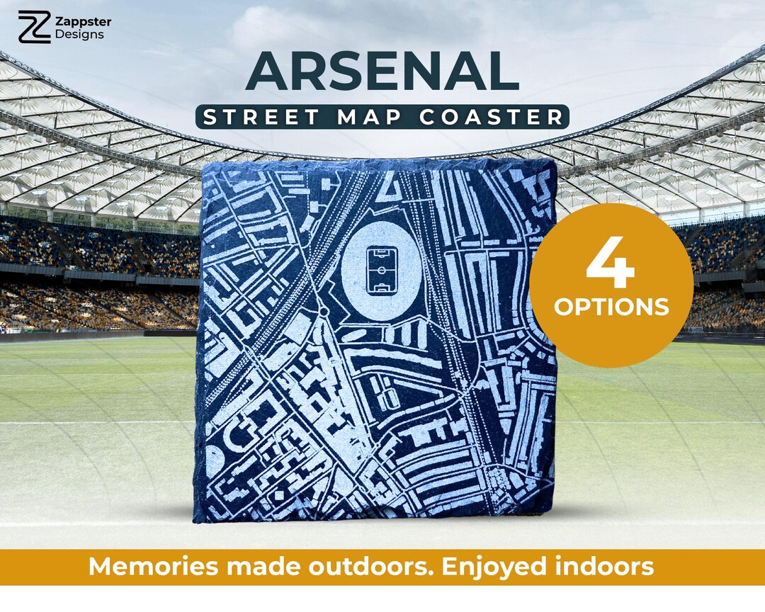 Arsenal Football Stadium Street Map With Framing Option - Personalised ...
