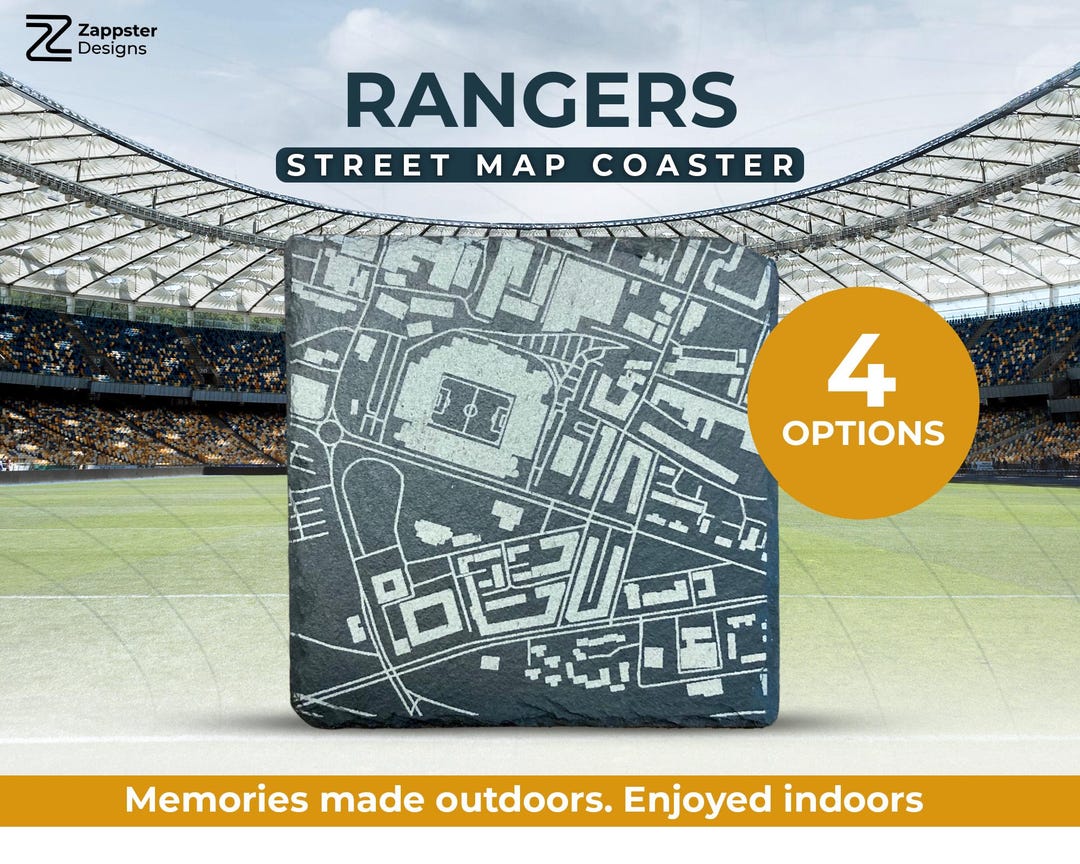 Football Stadium Street Map of Ibrox With Framing Option - the Home of ...