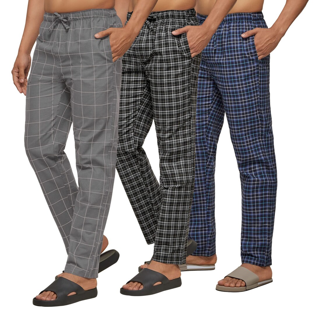 Cotton Checkered Checkmate Pyjamas pack of 3 - Etsy