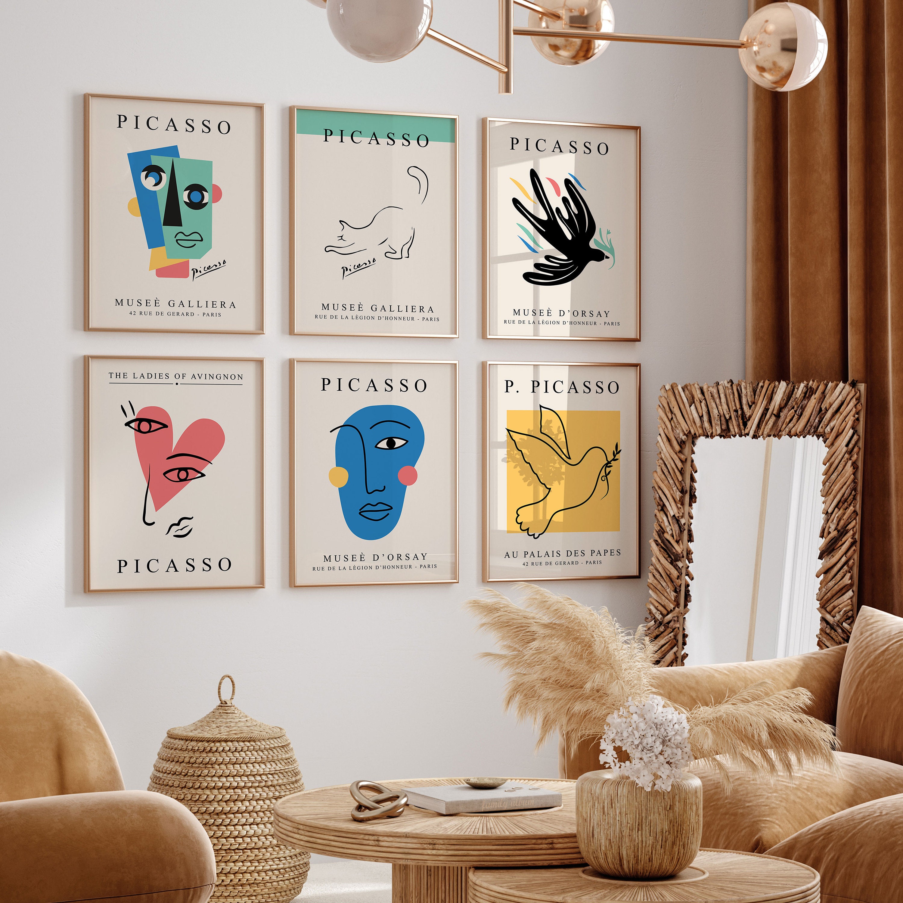 Picasso Gallery Wall Art Set Exhibition Poster Set of 6 - Etsy