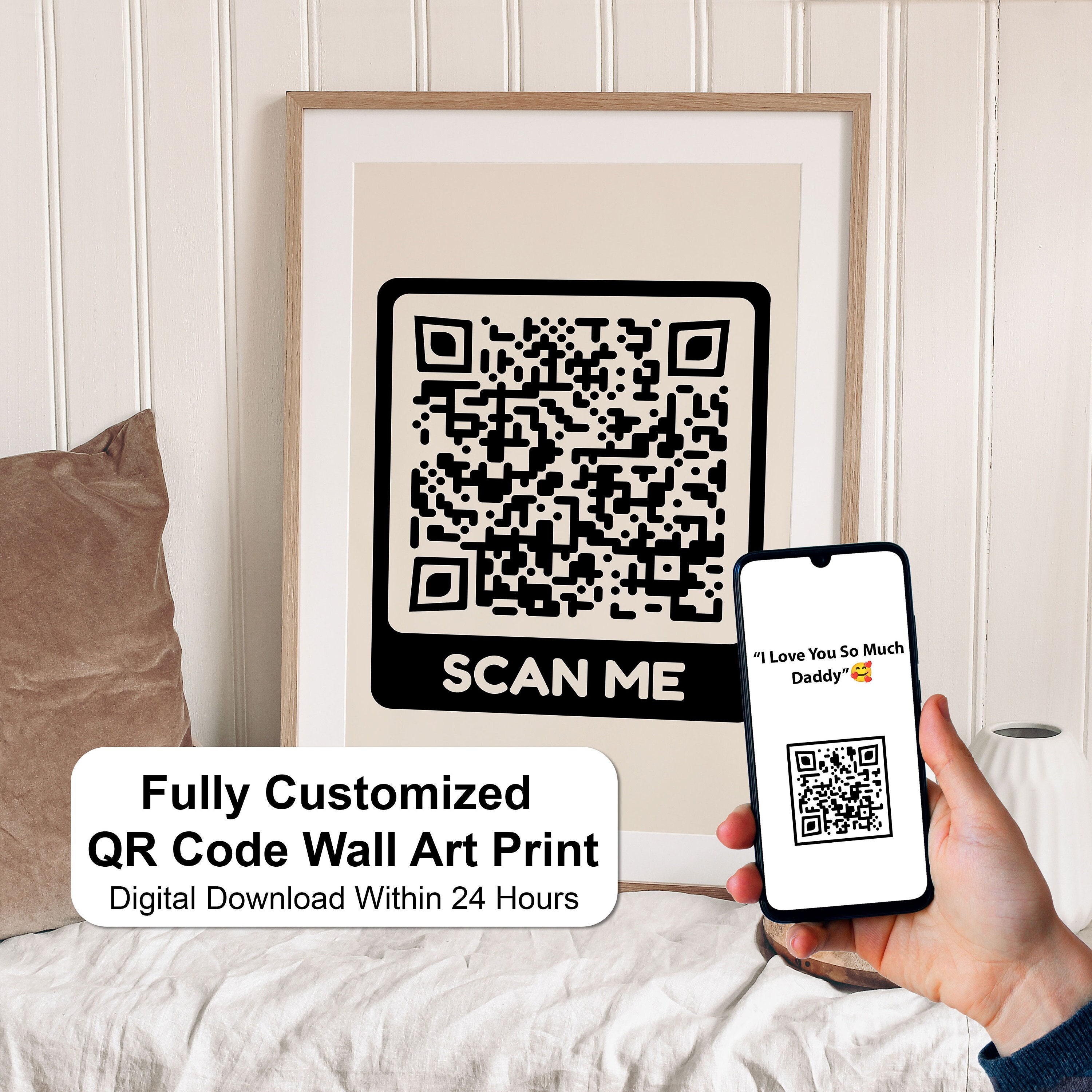 Digital QR Code Wall Art Print QR Code Download Personalized - Etsy
