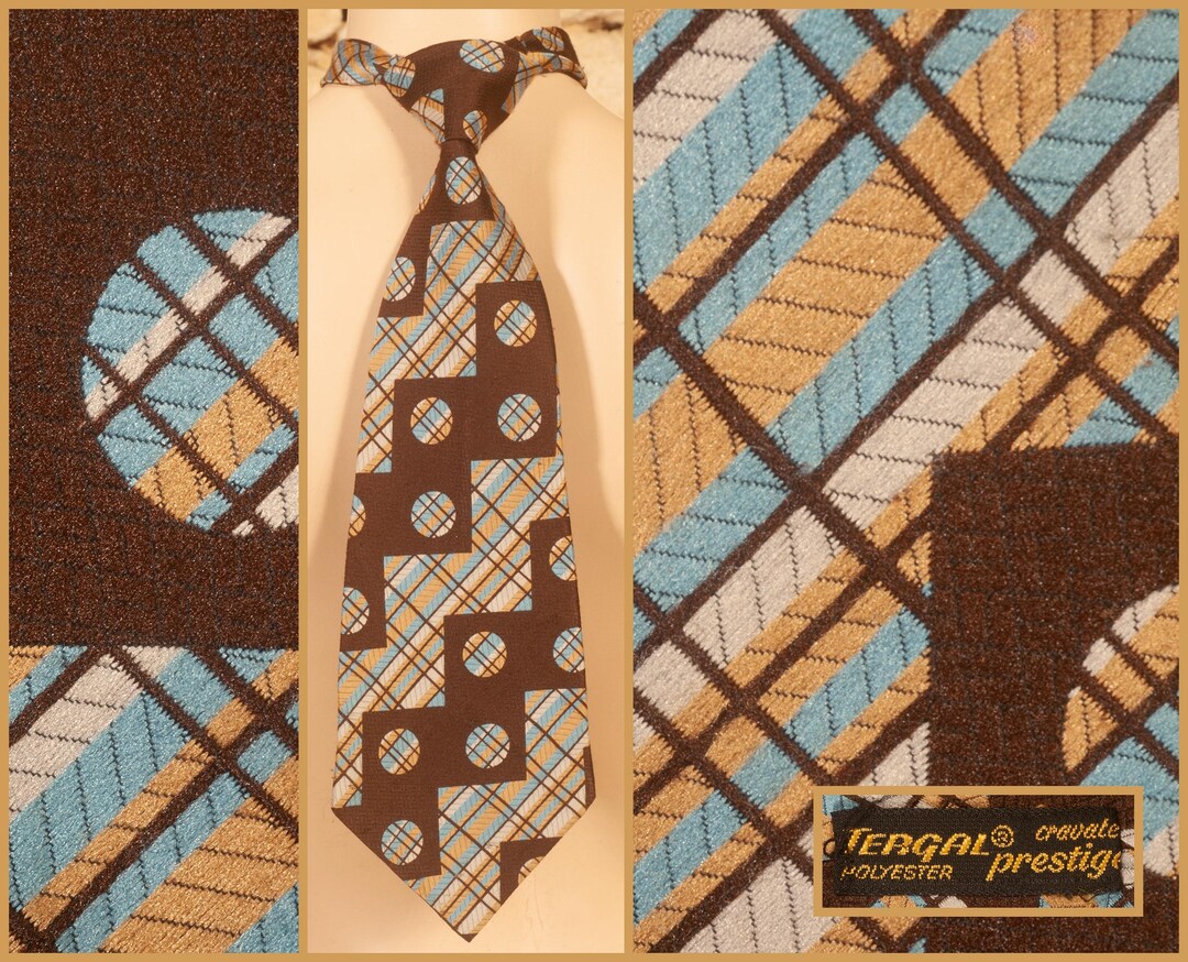 Vintage 70s 'cravate Prestige' Extra Wide Tie / Necktie - L 51 1/4" - W ...