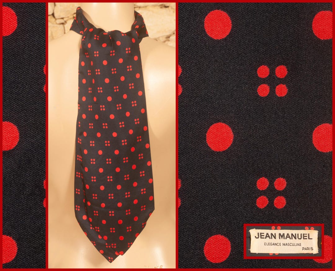 Vintage 50s 'jean Manuel - Paris' Silk Cravat - L 53 1/4" - W 5 1/2" - Etsy