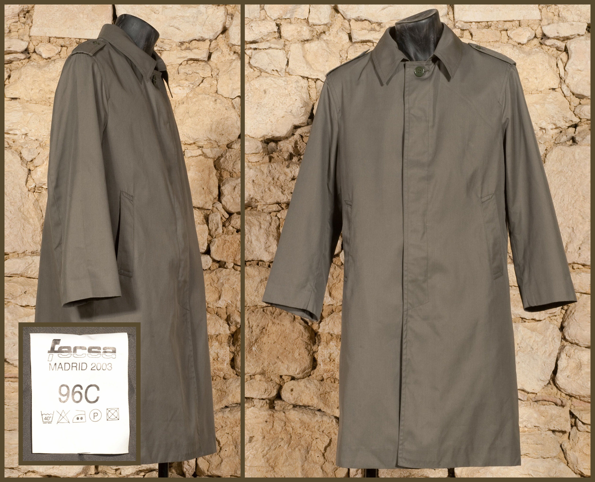 French Military Surplus Raincoat- Sized 96C - (UK/US 44 - EU 54 - Large ...
