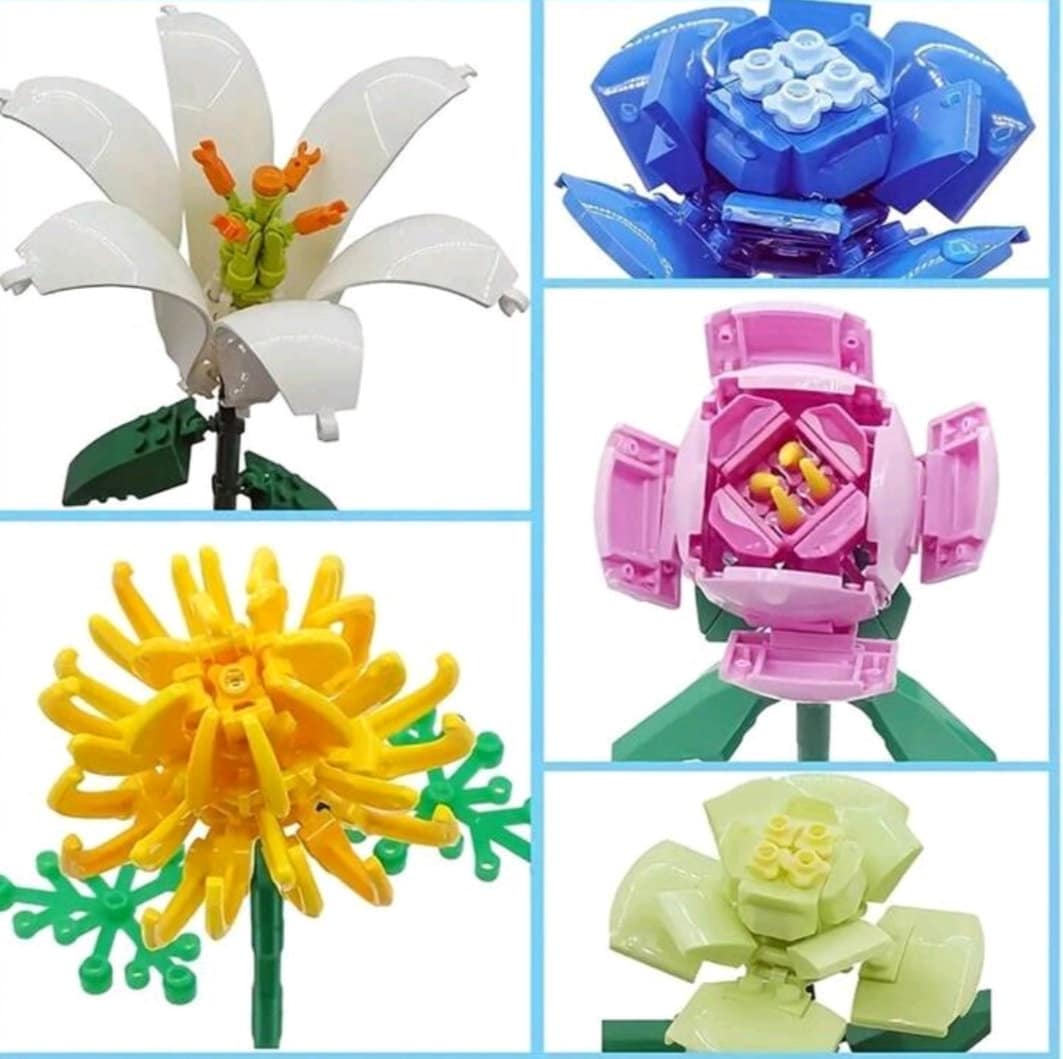 Colourful Flower Building Blocks Bouquet, DIY Project - Etsy