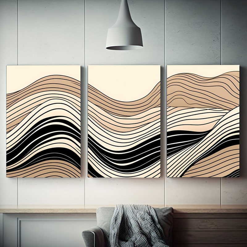 Wave Line Drawing - Etsy