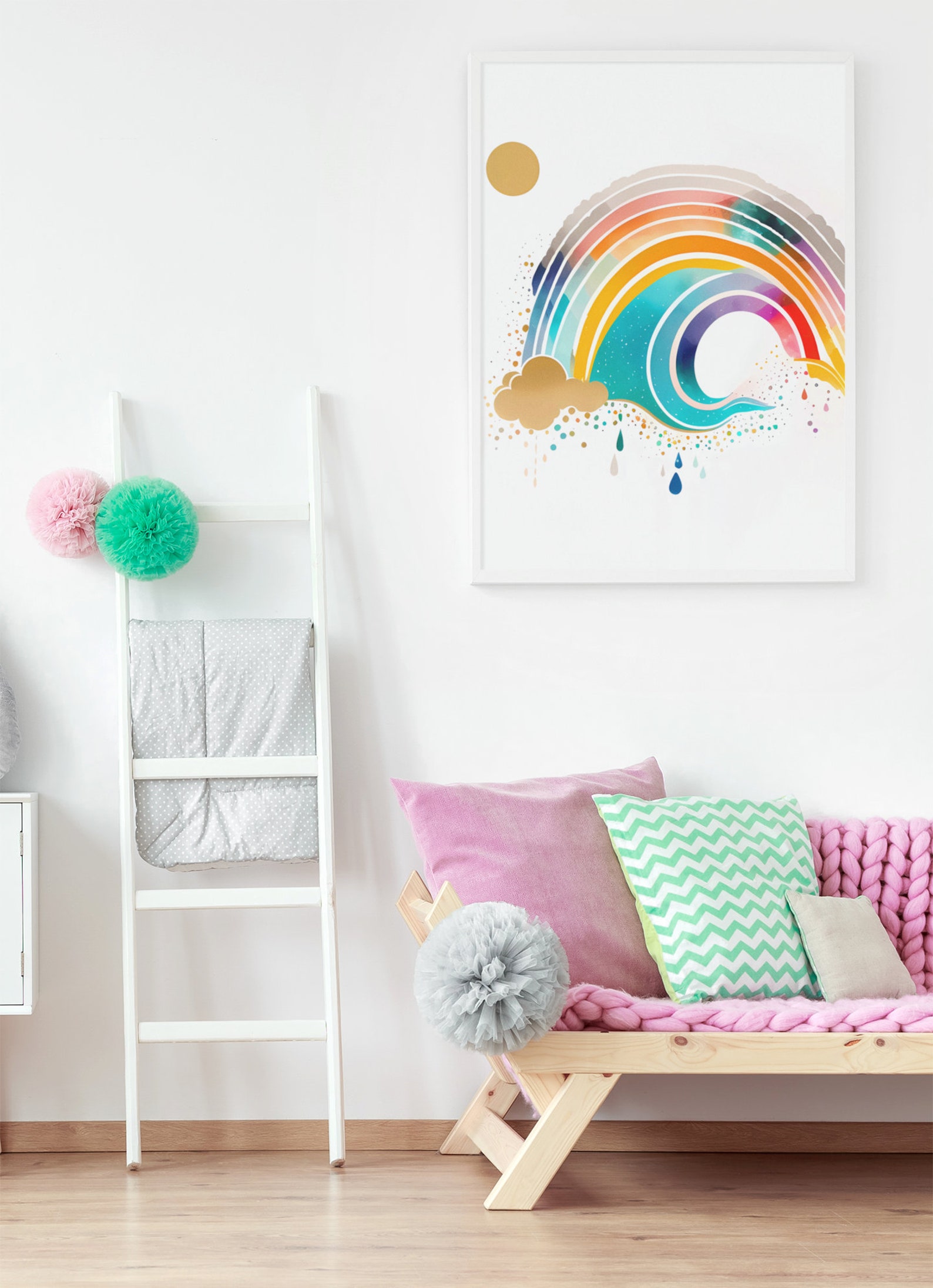 Rainbow Nursery Wall Art Rainbow Baby Printable Colorful - Etsy