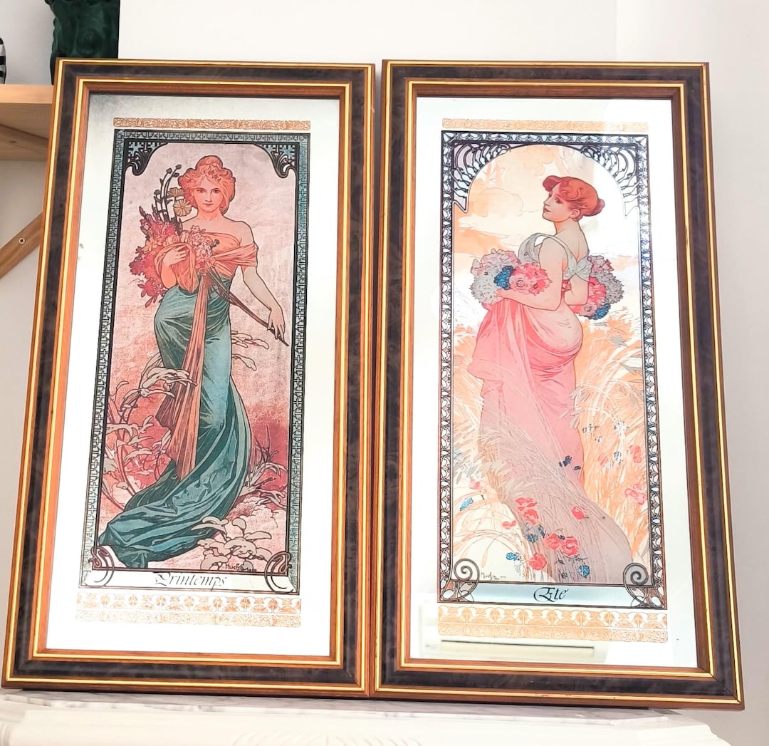 Mirrors Painting the Seasons Alphonse Mucha - Etsy