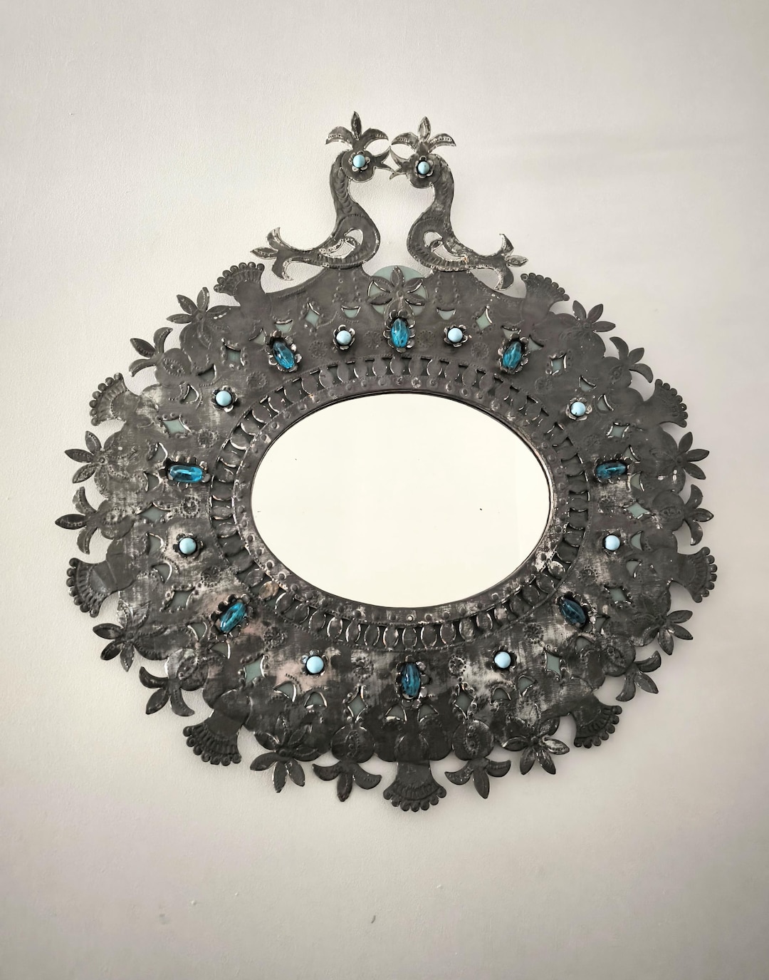 Mexican Oval Mirror From the 1950s - Etsy