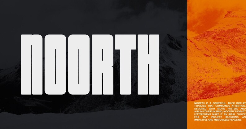 NOORTH Font Thick & Powerful Typeface for Dynamic Visuals - Etsy