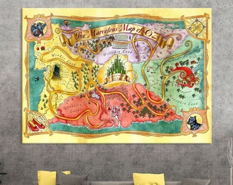 Magical Land of Oz Map - Etsy UK