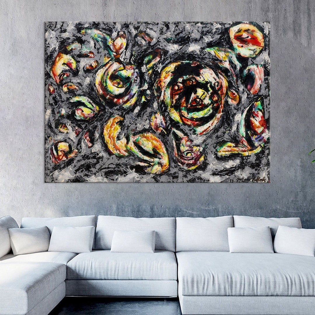 Jackson Pollock Wall Art, Abstract Canvas Print, Living Room Decor ...