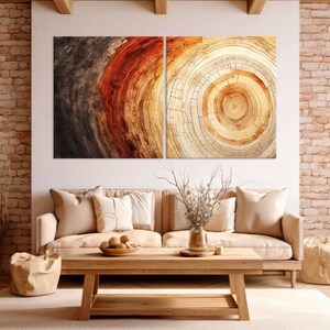Tree Ring Print on Canvas Wall Art, Tree Stump Print, Wood Wall Art ...