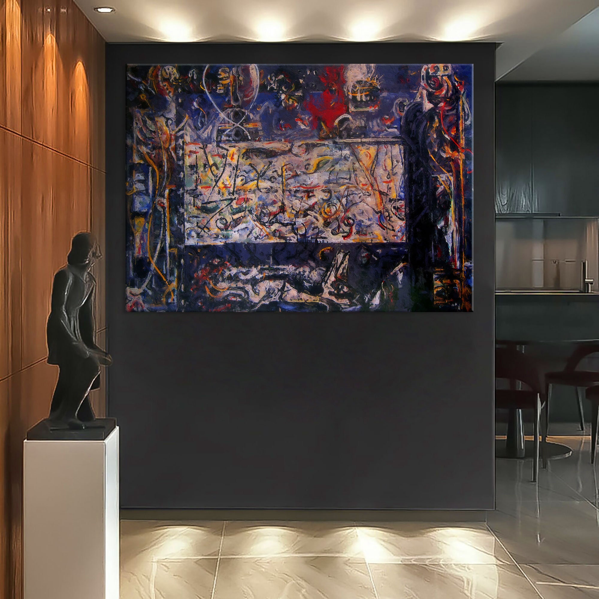 Jackson Pollock Wall Art Abstract Canvas Print Living Room - Etsy