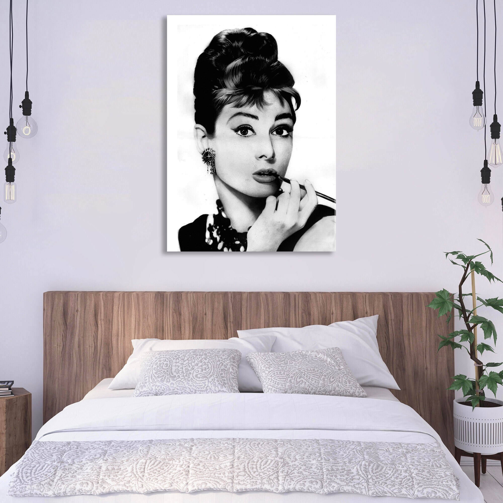Audrey Hepburn Wand Kunst Leinwand, Audrey Hepburn Druck, Wohnzimmer Dekor, Vintage Leinwand ...