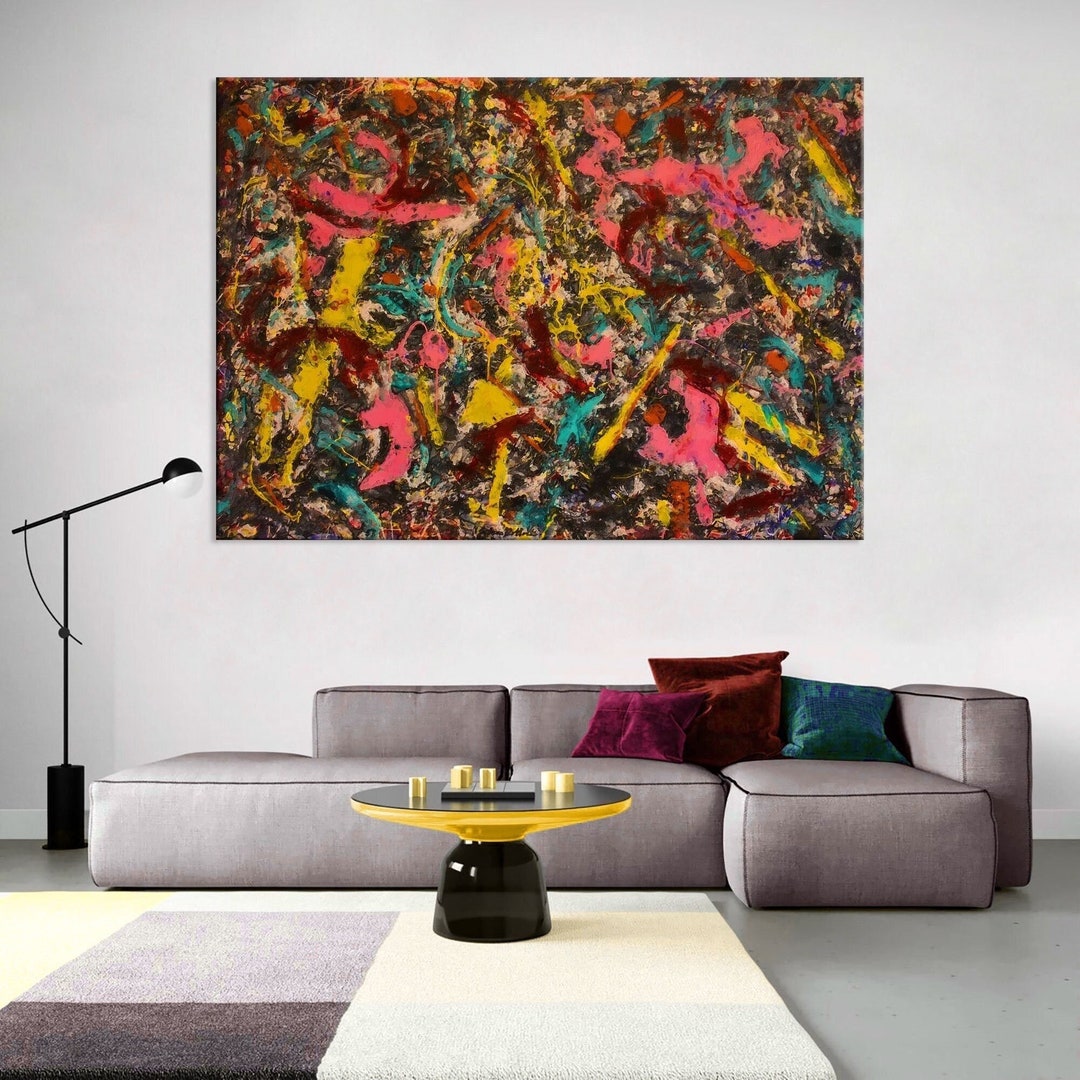 Jackson Pollock Canvas Print, Abstract Wall Art Living Room Decor ...