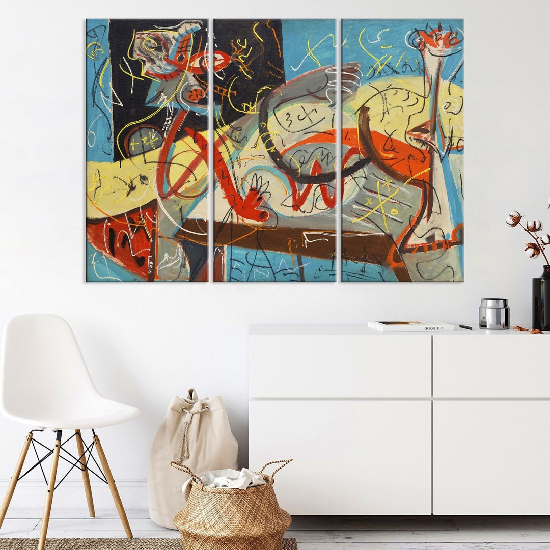 Jackson Pollock Wall Art, Abstract Canvas Print, Living Room Decor ...