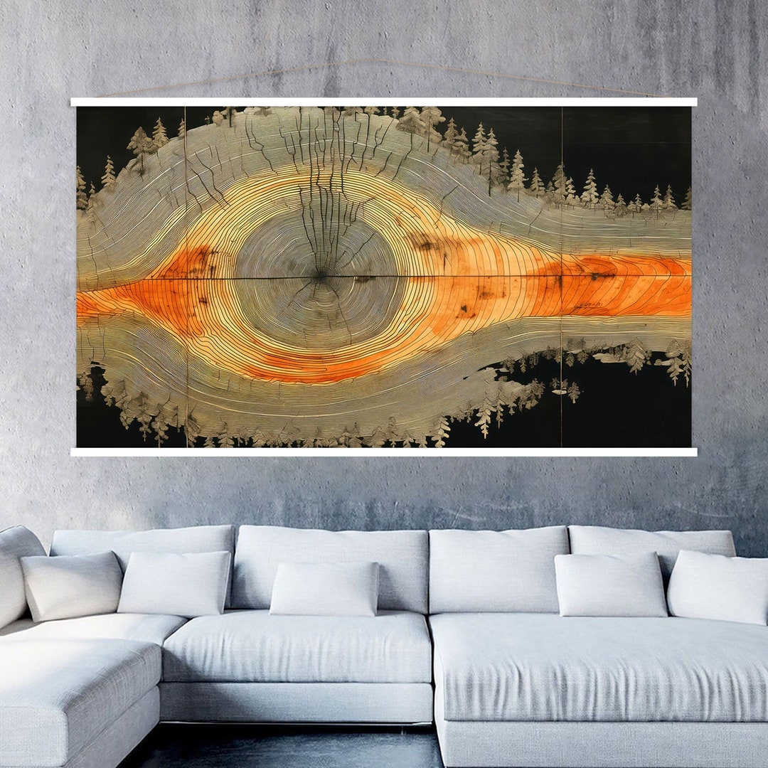 Abstract Canvas Wall Art Hanger, Tree Stump Print on Canvas, Hanging ...