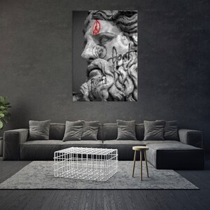 Mythology Canvas Wall Art, Zeus Wall Prints, Living Room Decor, Black ...