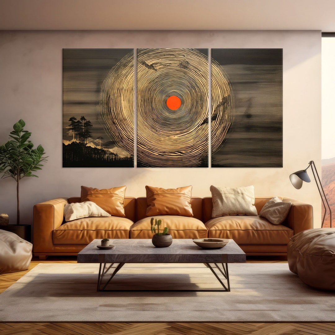 Tree Ring Wood Wall Art Canvas, Tree Stump Print, Framed Canvas Wall ...