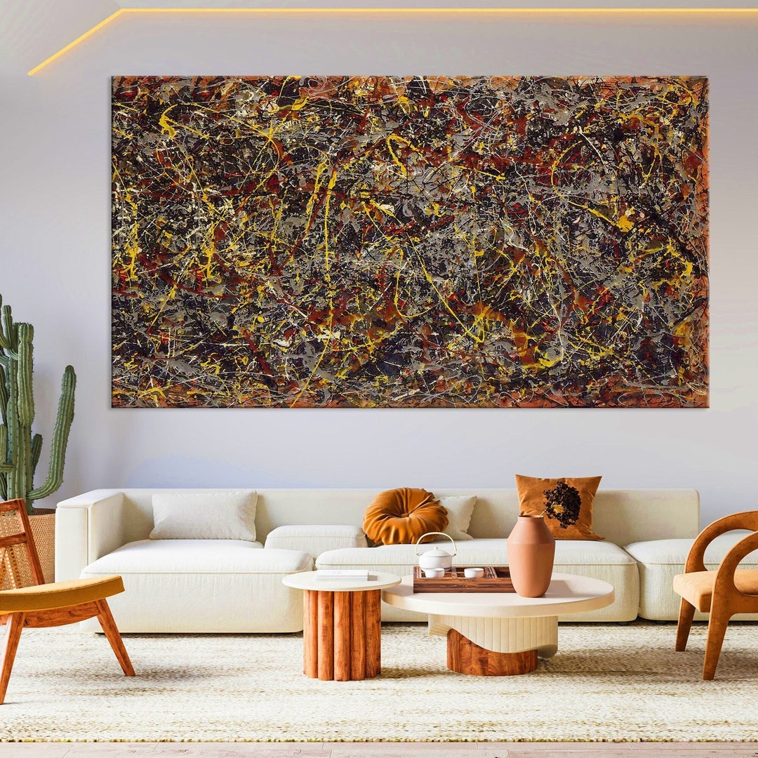Jackson Pollock Canvas Print, Abstract Wall Art for Living Room Decor ...