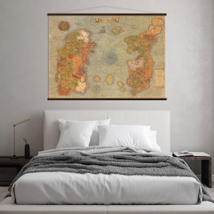 World of Warcraft Map Canvas Wall Art Hanger, Hanging World of Warcraft ...