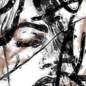 Abstract Face Art Canvas, Woman Wall Art Living Room Decor, Abstract ...