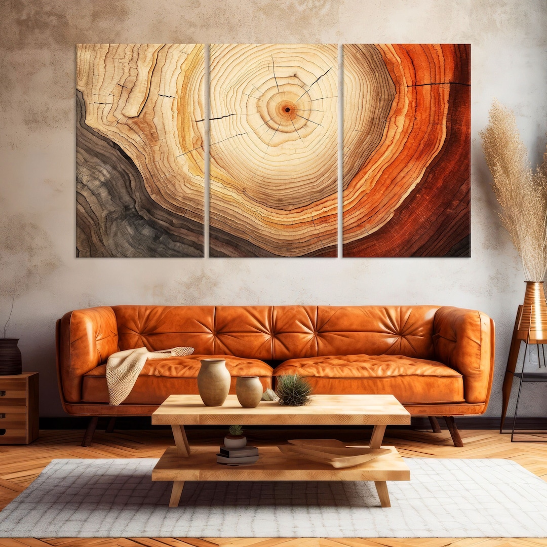 Tree Ring Print on Canvas Wall Art, Tree Stump Print, Wood Wall Art ...
