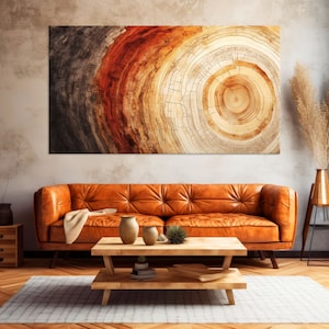 Tree Ring Print on Canvas Wall Art, Tree Stump Print, Wood Wall Art ...