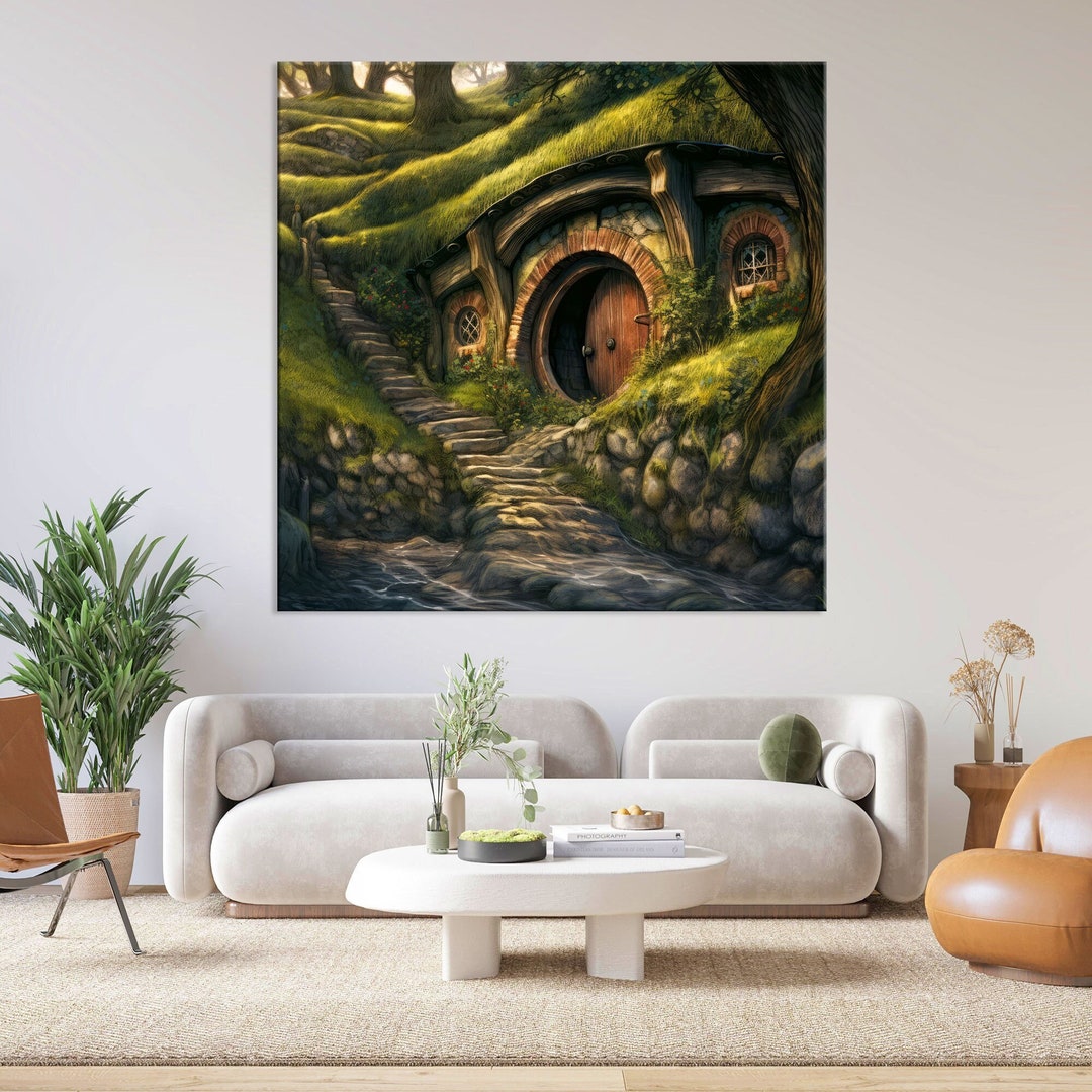 The Shire Canvas Print, Lord of the Rings Art, Hobbitcore Decor, Modern ...