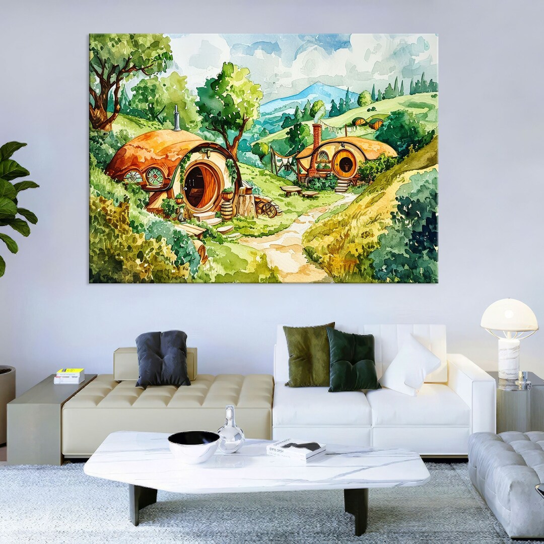 The Hobbit Print, Lord of the Rings Art, Hobbitcore Decor, Modern ...