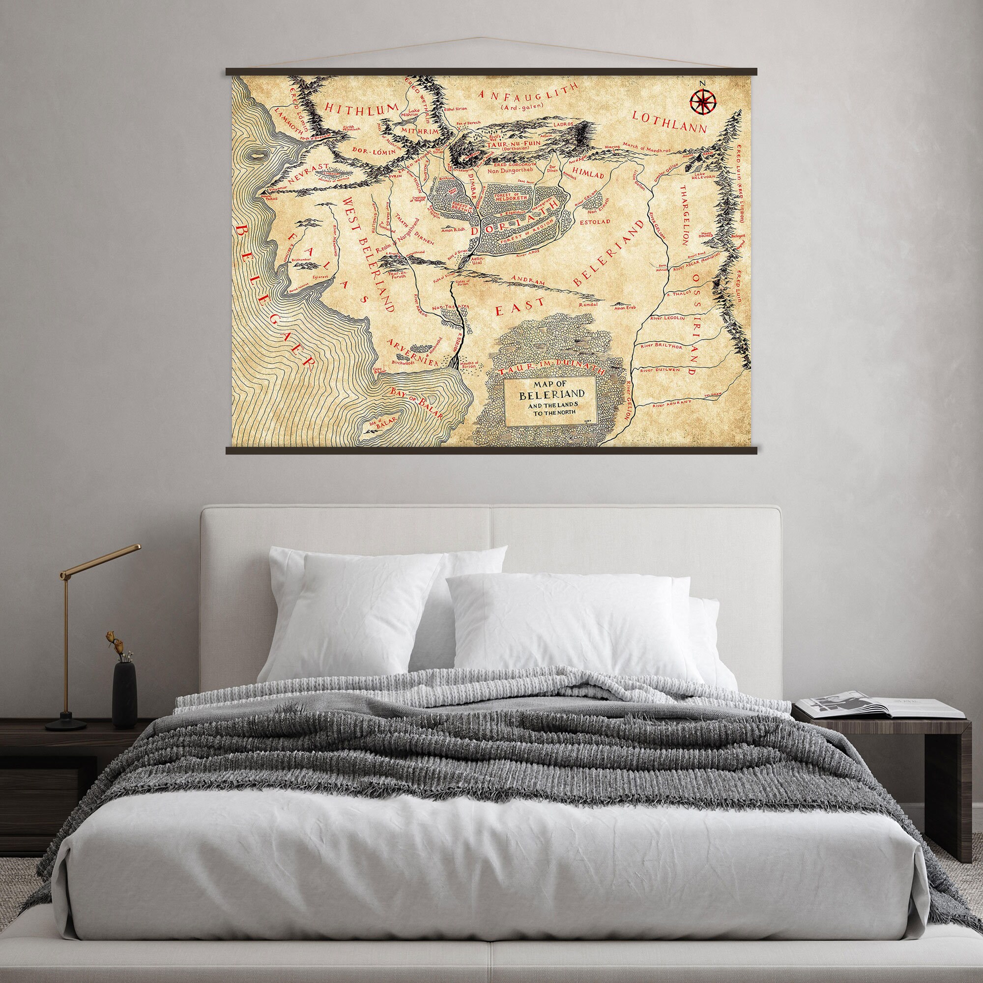 Beleriand Map Print Map of Middle Earth Canvas Wall Art - Etsy