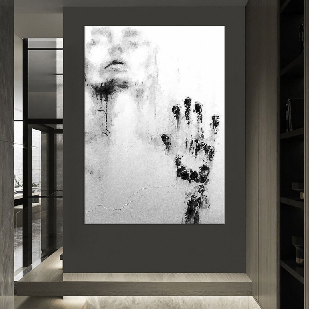 Abstract Face Art Canvas, Woman Wall Art Living Room Decor, Abstract ...