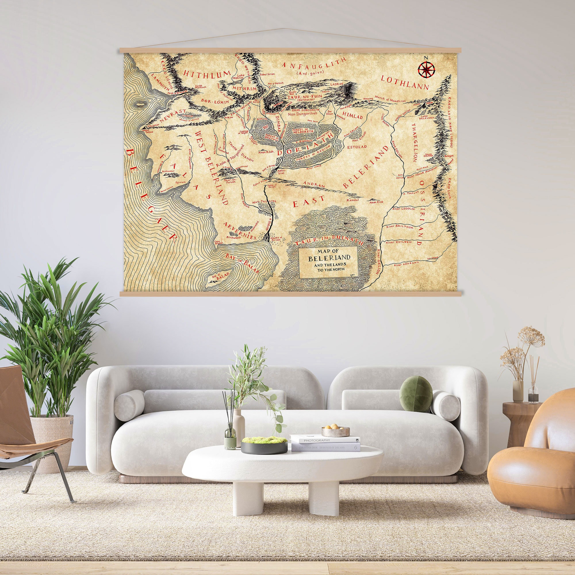 Beleriand Map Print Map of Middle Earth Canvas Wall Art - Etsy