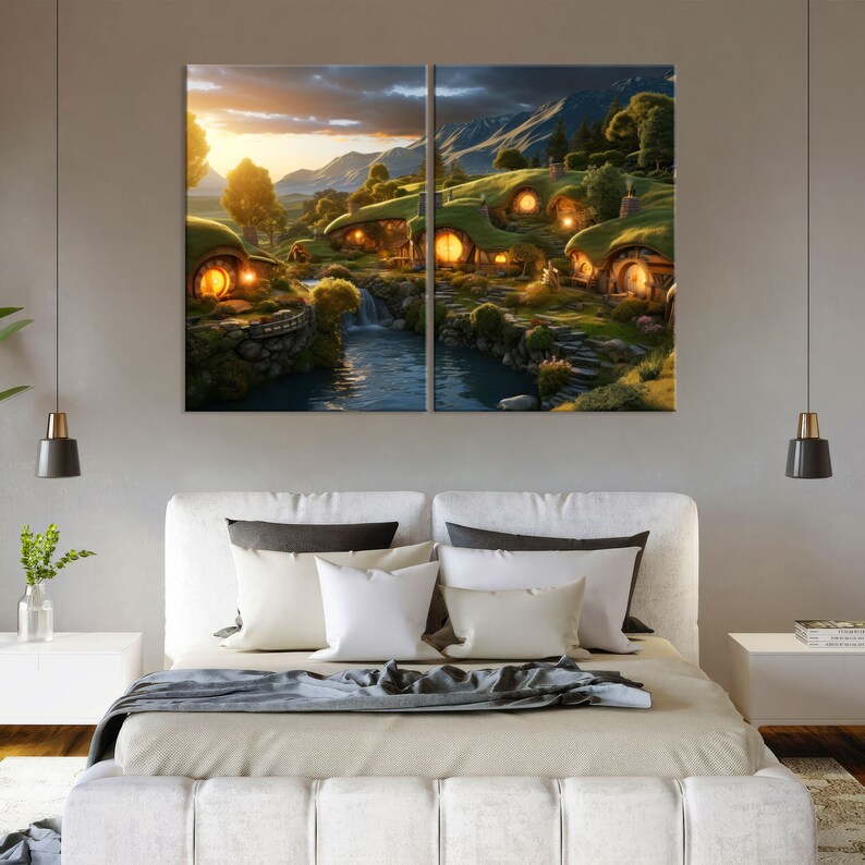 The Hobbit Print, Lord of the Rings Art, Hobbitcore Decor, Modern ...