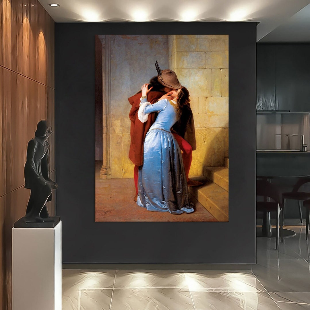 Francesco Hayez Kiss Print on Canvas, Reproductions Wall Art Living ...