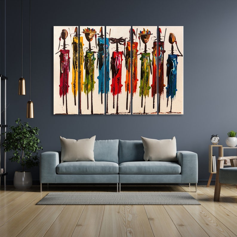 Abstract African Art Masai Canvas Print African American Art Living