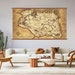 Skyrim Map Canvas Wall Art Hanger, Hanging Skyrim Art, Living Room ...