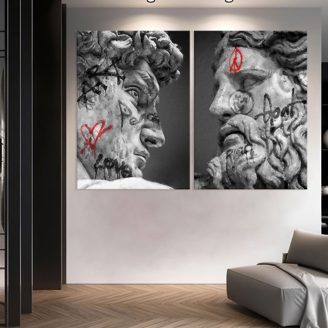 Mythology Canvas Wall Art, Michelangelo Prints, Living Room Decor ...
