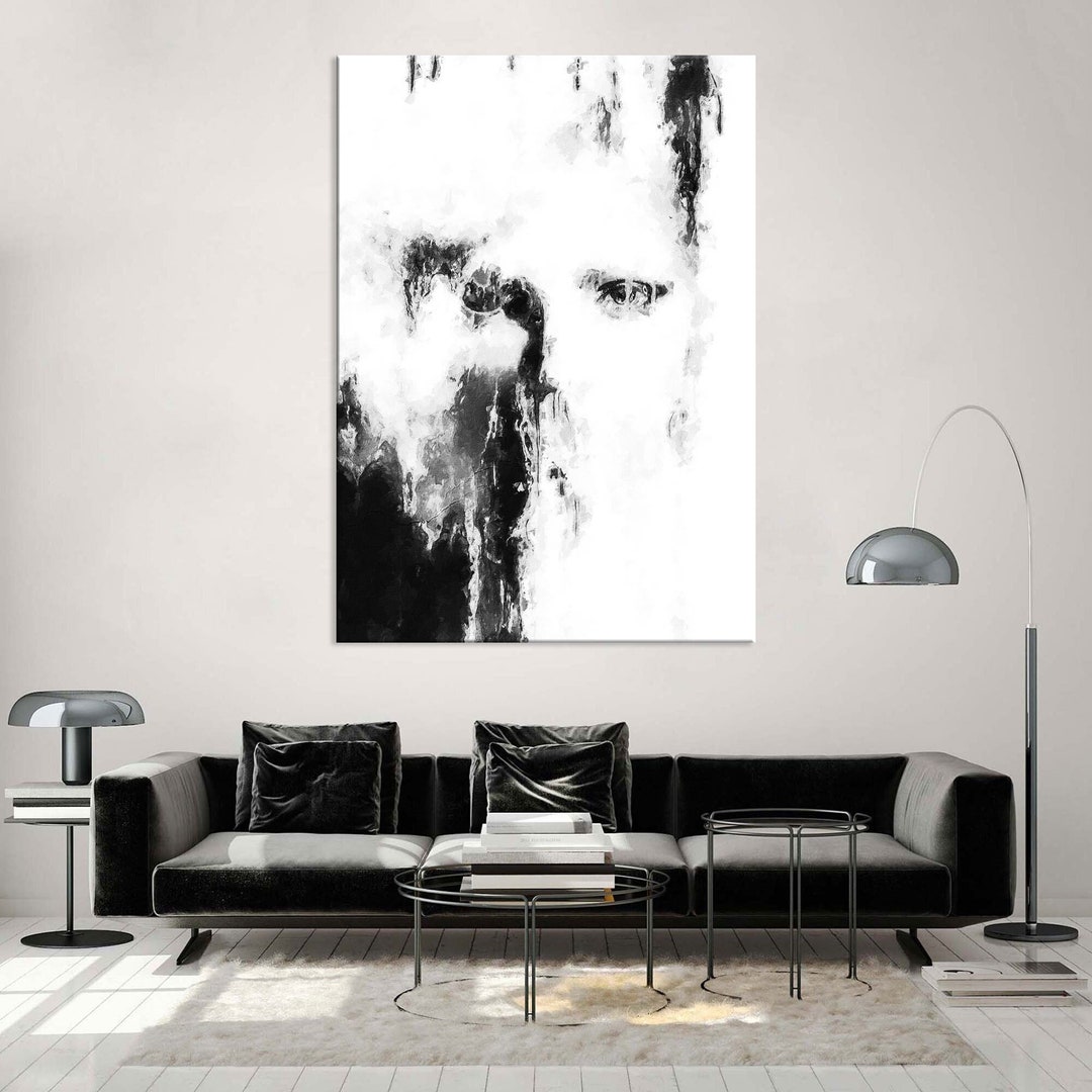 Abstract Face Art Canvas, Woman Wall Art Living Room Decor, Abstract ...