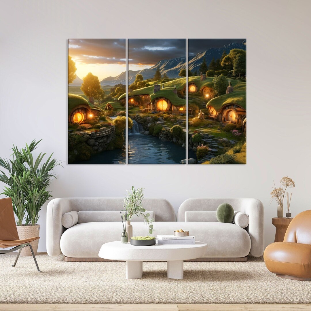 The Hobbit Print, Lord of the Rings Art, Hobbitcore Decor, Modern ...