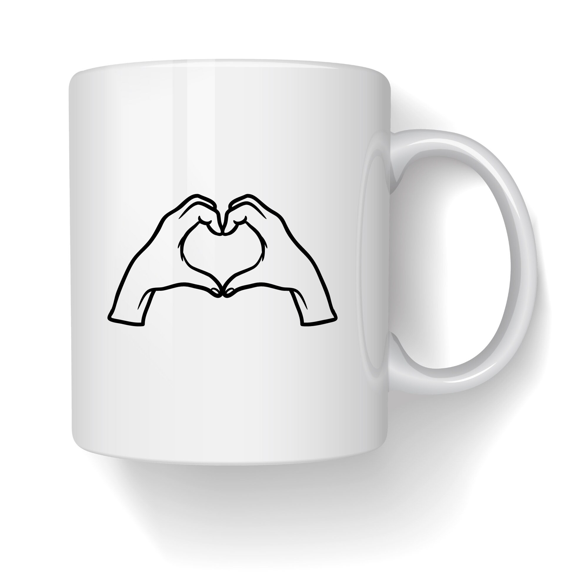 Hand Heart - Set of 10 Instant Downloads in Black & White - 2 SVG, 2 ...