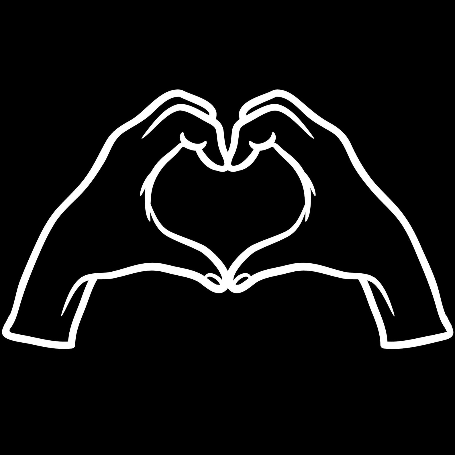 Hand Heart - Set of 10 Instant Downloads in Black & White - 2 SVG, 2 ...
