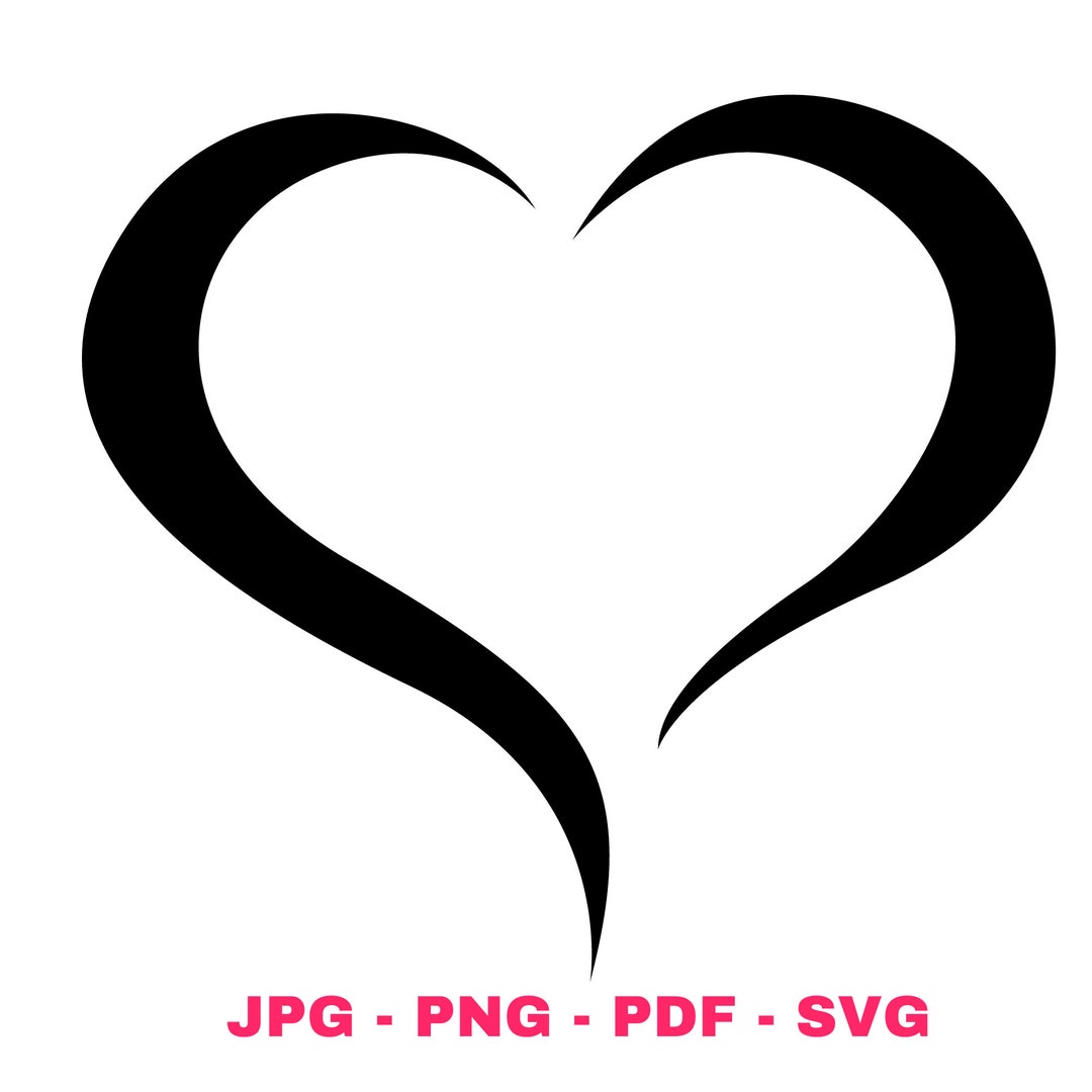 Open Heart - Set of 10 Instant Downloads in Black & White - 2 SVG, 2 ...