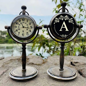 Personalized Clock, Anniversary Desk Clock, Engraved Table Clock ...