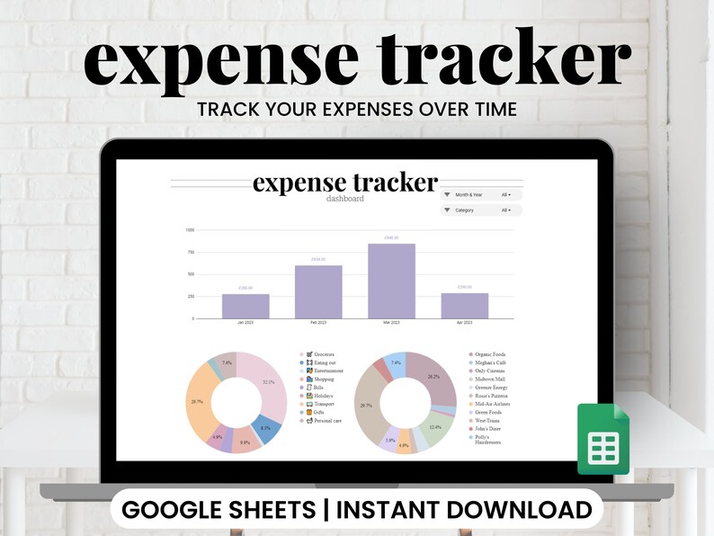 Expense Tracker Spreadsheet Template on Google Sheets - Etsy