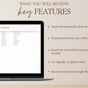Password Tracker on Google Sheets, Username Details, Password Reminder ...