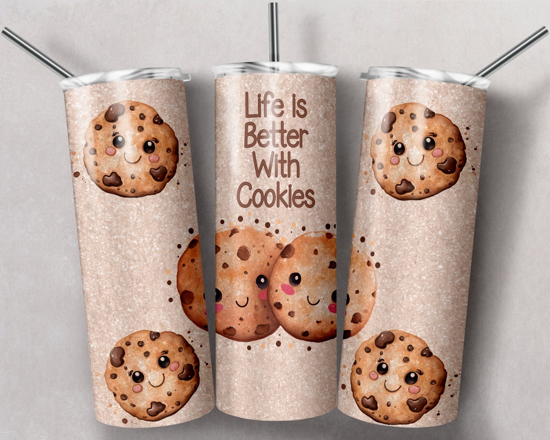 Cookie Tumbler Wrap 20oz Cookie Sublimation Design Cookie Clipart Funny ...