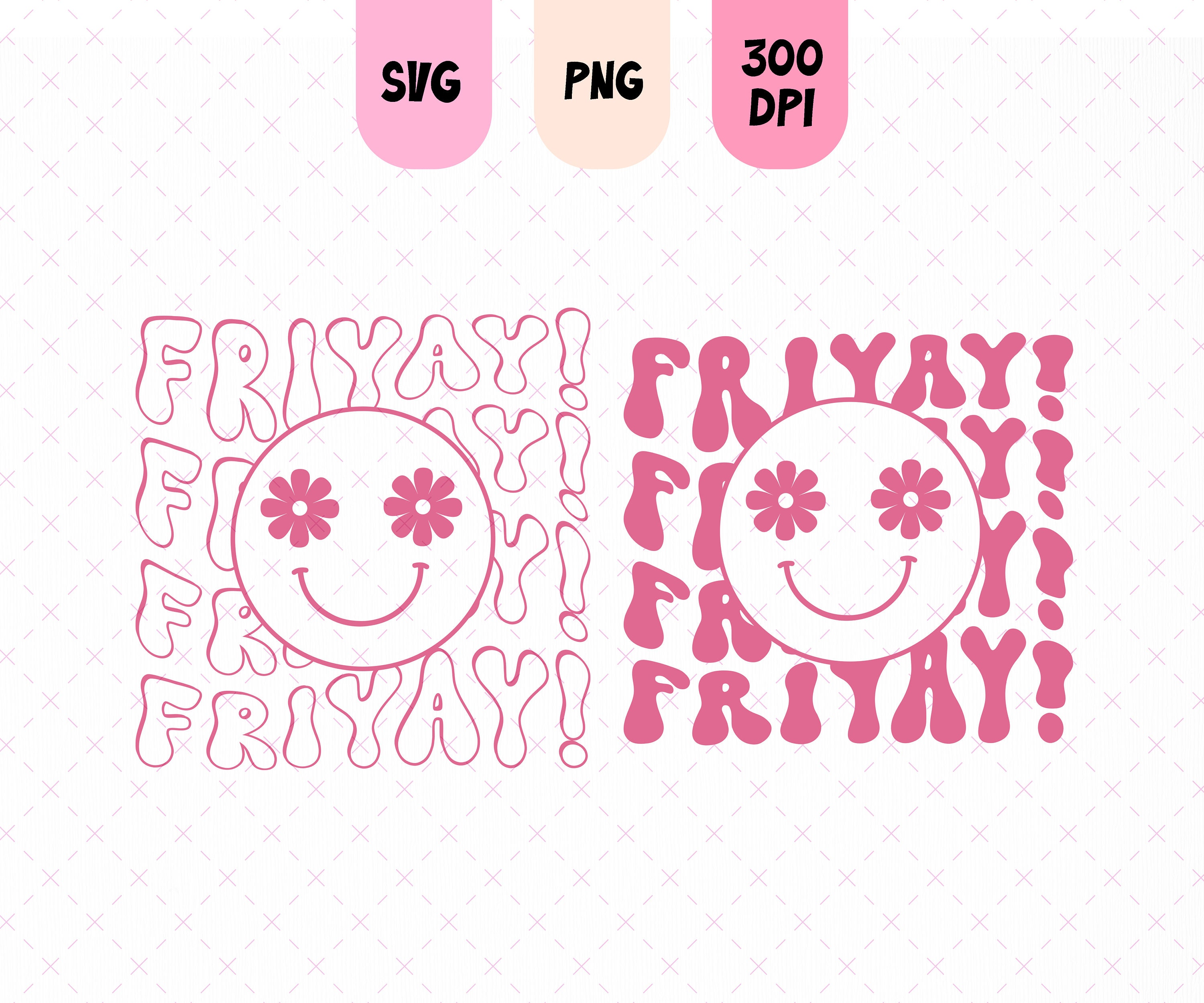 Friyay Svg Friyay Svg Funny Weekend Svg Retro Smiley Face Weekend Svg ...